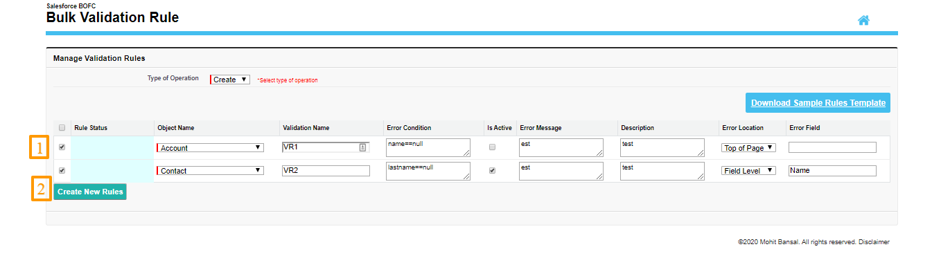 How To Create Multiple Validation Rules For Multiple Objects In Few Clicks In Salesforce Bofc 9244