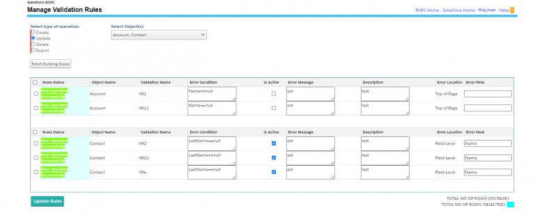 How To Update Multiple Validation Rules In Salesforce